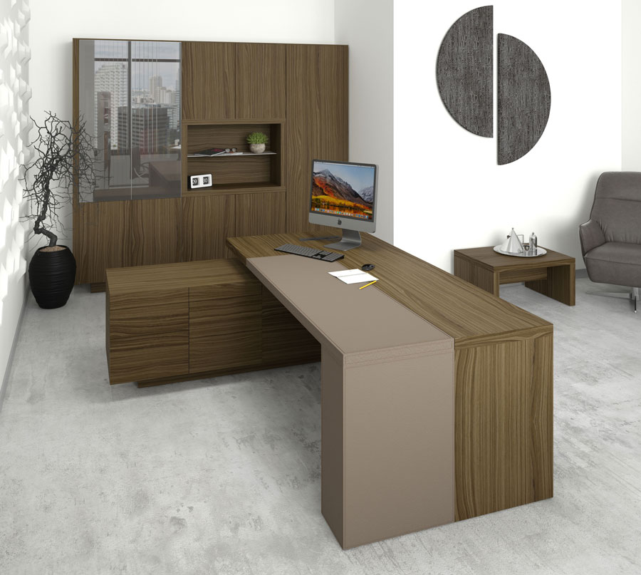 ᐉ Шпонований Конференц стіл зі шкіряною вставкою Урбан Lux 30-4, ціна ...